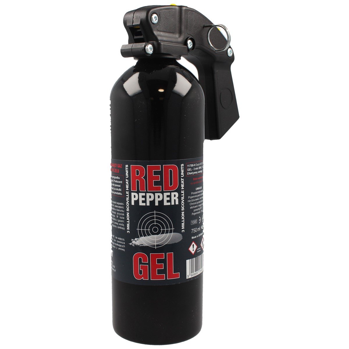 Duży Gaz pieprzowy XXL Graphite Red Pepper Gel 3 mln. SHU 750 ml chmura ...
